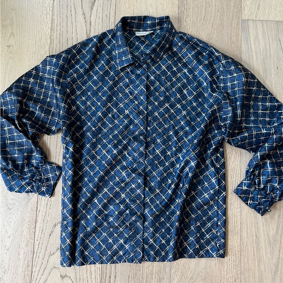 Susan Hutton | Tops | Vintage Susan Hutton Navy Blue Womens Blouse Size ...